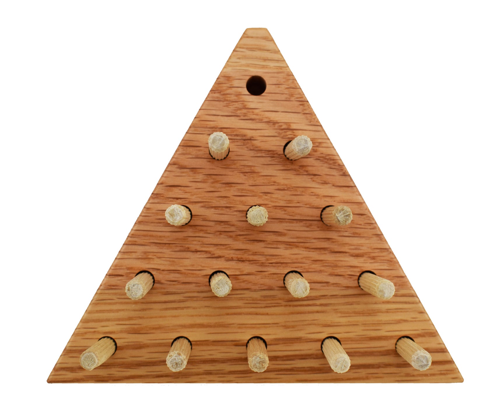 Solid Oak Tricky Triangle Peg Game – Solid Oak Hardwood Board | Cauff